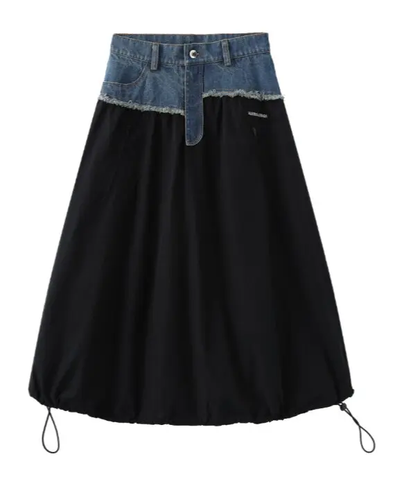 Marissa Chiara Patchwork Denim Maxi Skirt