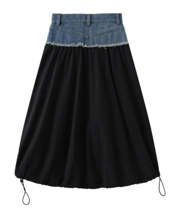 Marissa Chiara Patchwork Denim Maxi Skirt