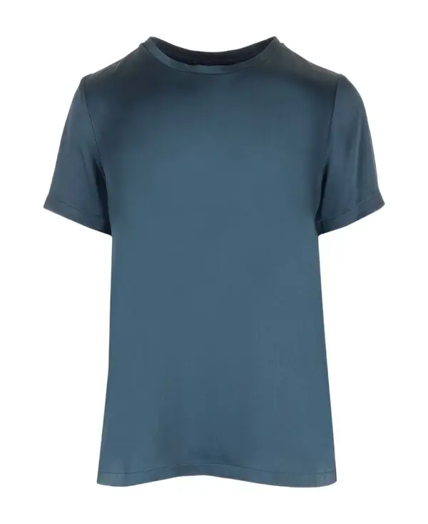 Max Mara Satin-finish Short-sleeve T-shirt - Blue