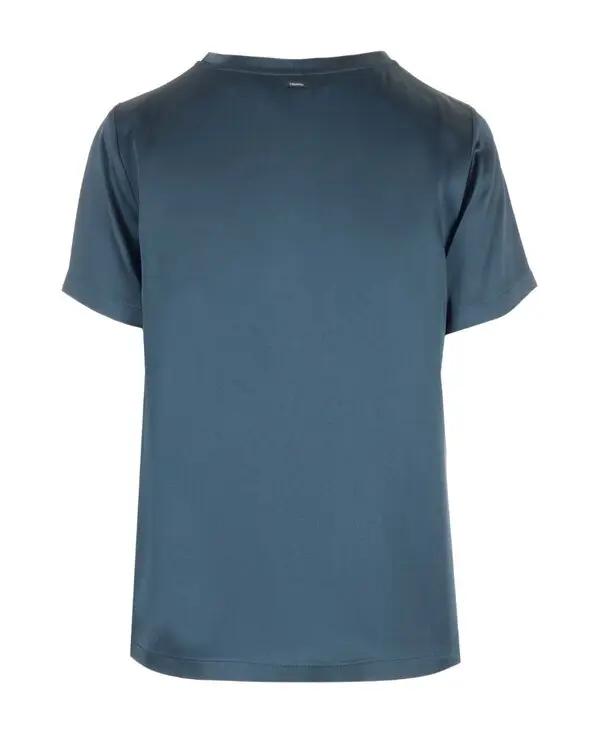 Max Mara Satin-finish Short-sleeve T-shirt - Blue