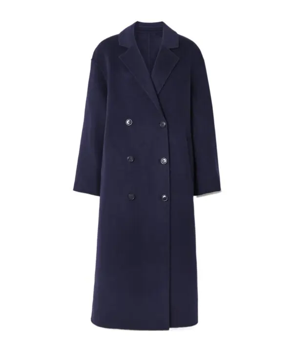 Loulou De Saison Borneo Double-breasted Wool And Cashmere-blend Coat - Navy
