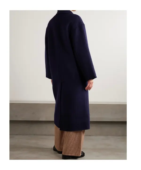 Loulou De Saison Borneo Double-breasted Wool And Cashmere-blend Coat - Navy