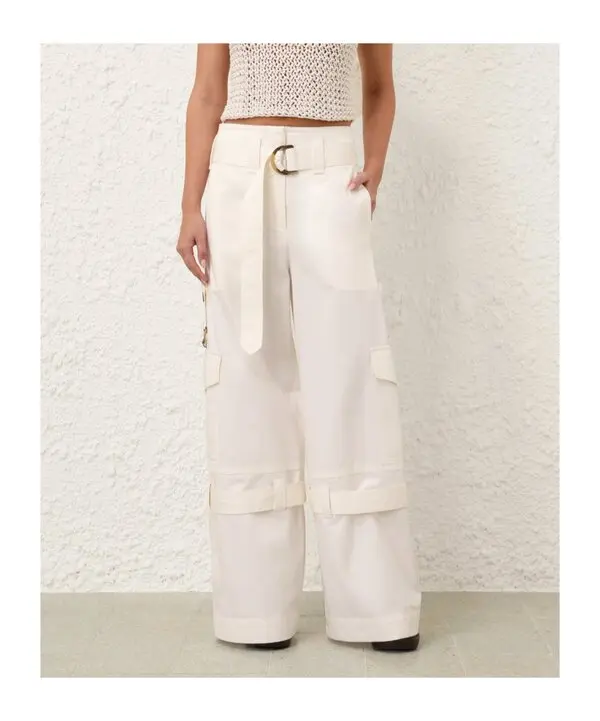 Zimmermann Illuminate Cargo Pants - Ivory