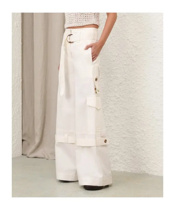 Zimmermann Illuminate Cargo Pants - Ivory