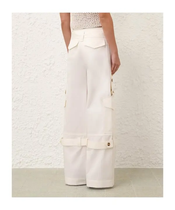 Zimmermann Illuminate Cargo Pants - Ivory