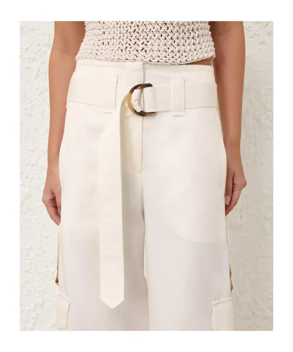 Zimmermann Illuminate Cargo Pants - Ivory