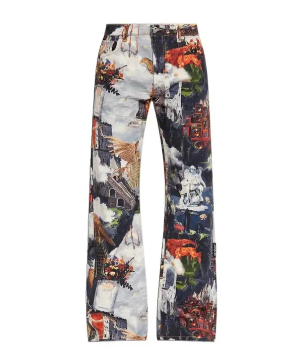 Off-White All-over Printed Logo Patch Jeans