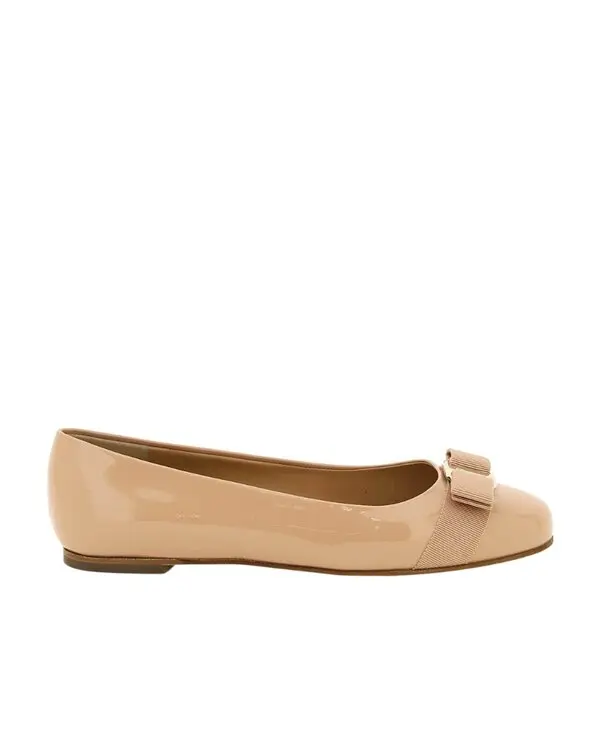FERRAGAMO Bow Ballet Flats - Nude