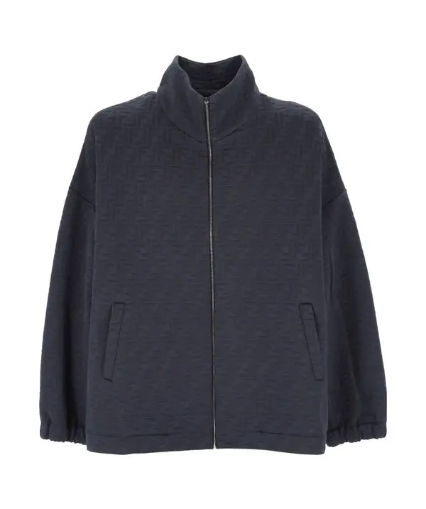 Fendi Jacquard Jacket With Stand Collar
