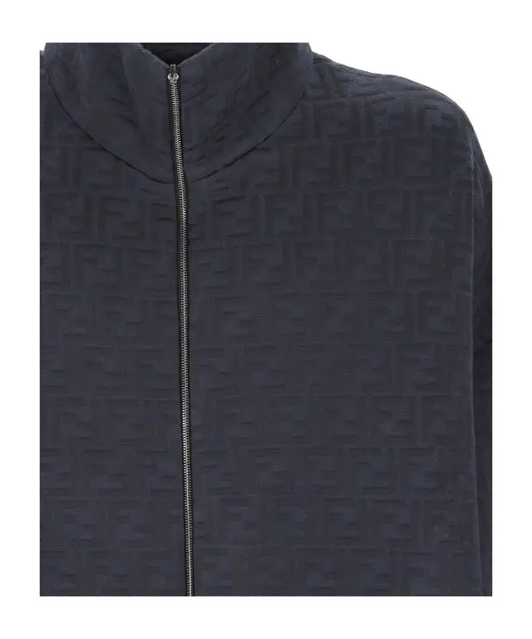 Fendi Jacquard Jacket With Stand Collar