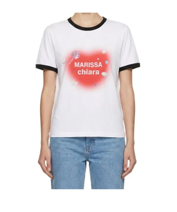 Marissa Chiara Short-sleeved T-shirt With Heart Pattern