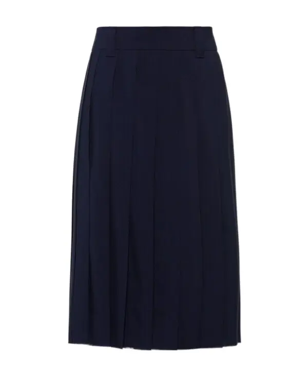Miu Miu Mohair Fabric Pleated Skirt - Blue