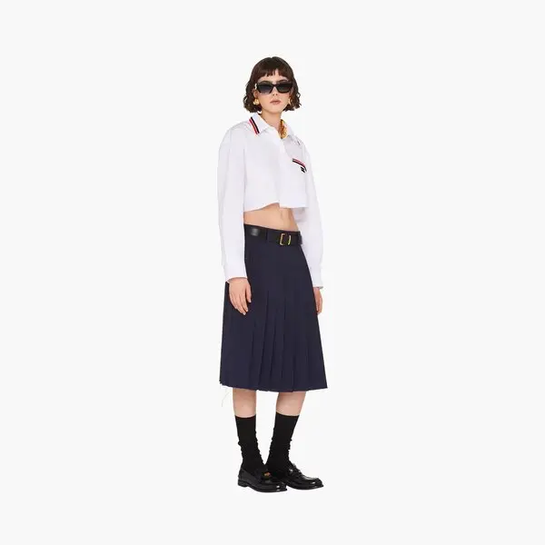Miu Miu Mohair Fabric Pleated Skirt - Blue