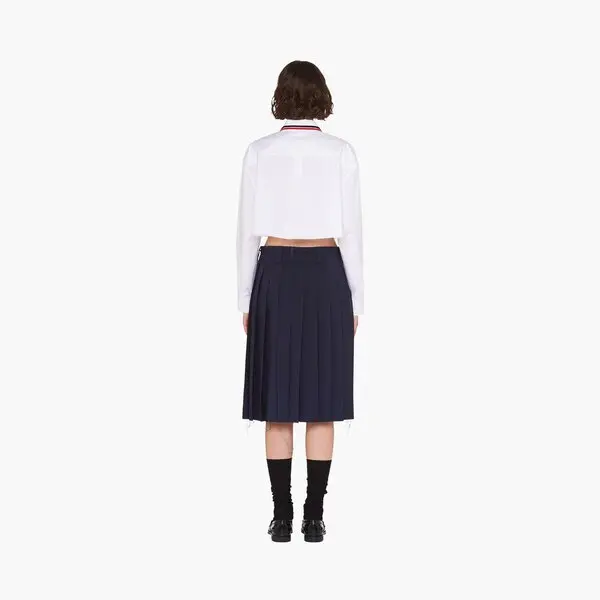 Miu Miu Mohair Fabric Pleated Skirt - Blue