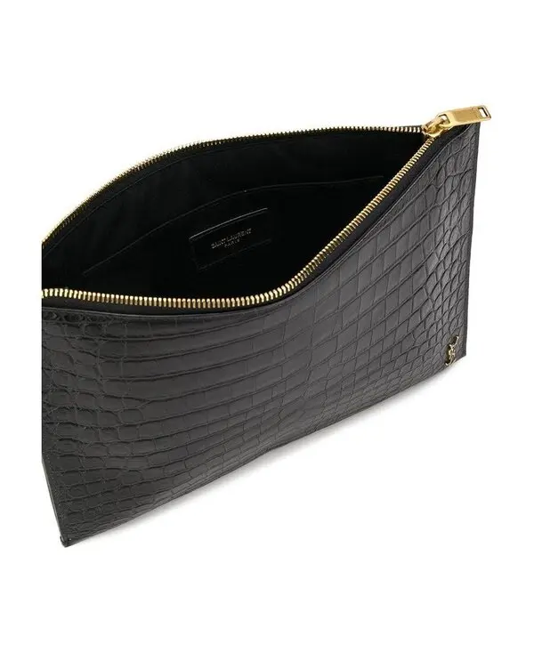 Saint Laurent Tiny Monogram Zippered Tablet Holder