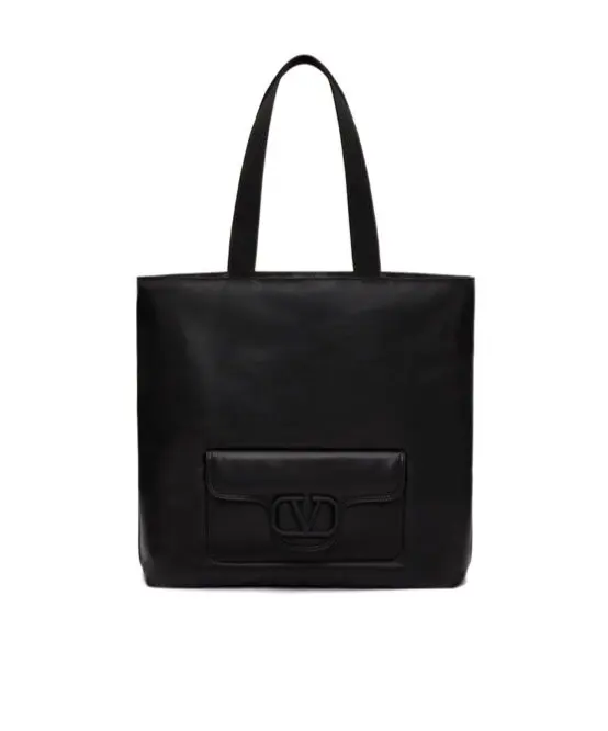 Valentino Garavani Vlogo Plaque Top Handle Bag - Black