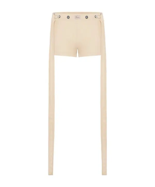 JEAN PAUL GAULTIER Ribbed Knit Shorts With Buckles And Straps - Nude