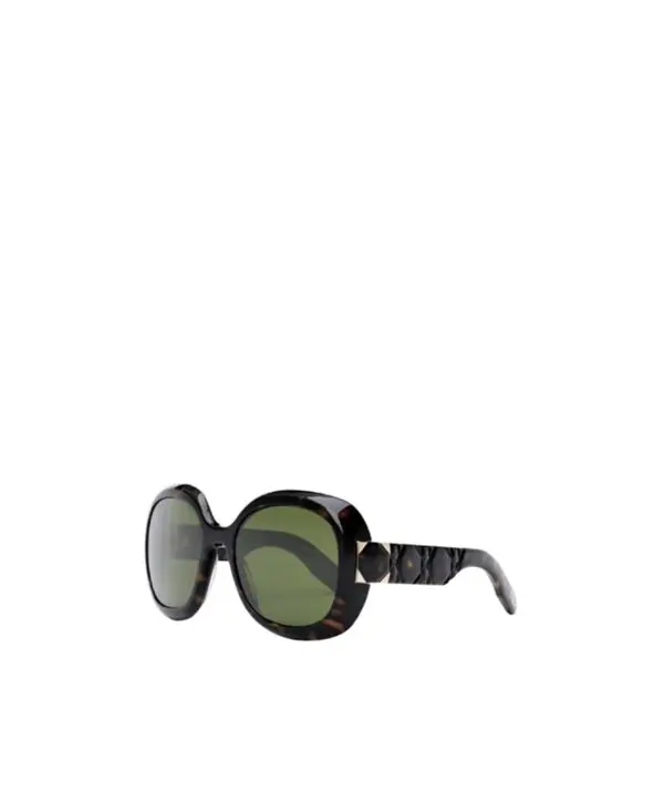 Dior Oval Tortoiseshell Logo Sunglasses