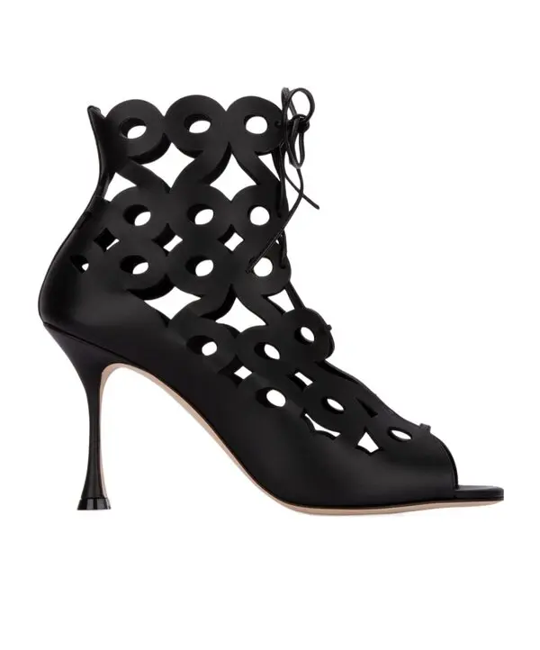 Manolo Blahnik Laser Cut Stiletto Sandals