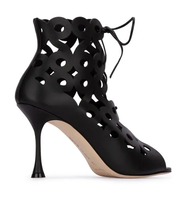 Manolo Blahnik Laser Cut Stiletto Sandals