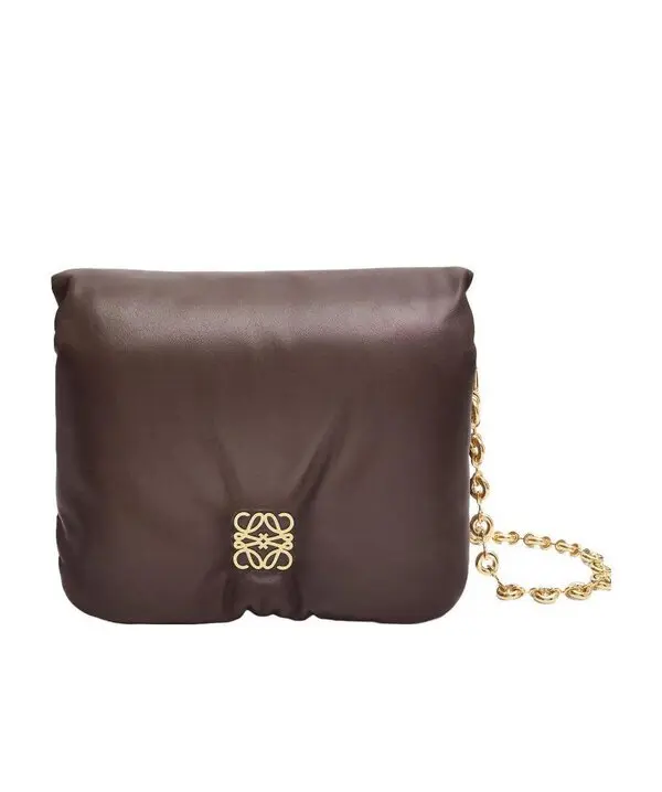 Loewe Goya Puffer Chained Shoulder Bag - Brown
