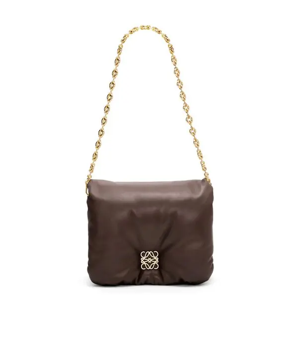 Loewe Goya Puffer Chained Shoulder Bag - Brown