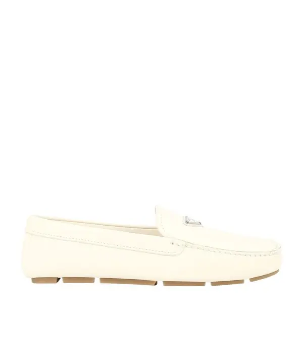 Prada Logo Plaque Slip-on Loafers