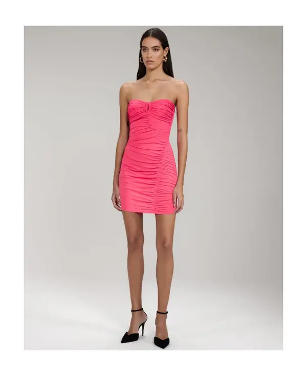 SELF-PORTRAIT Strapless Ruched Mini Dress