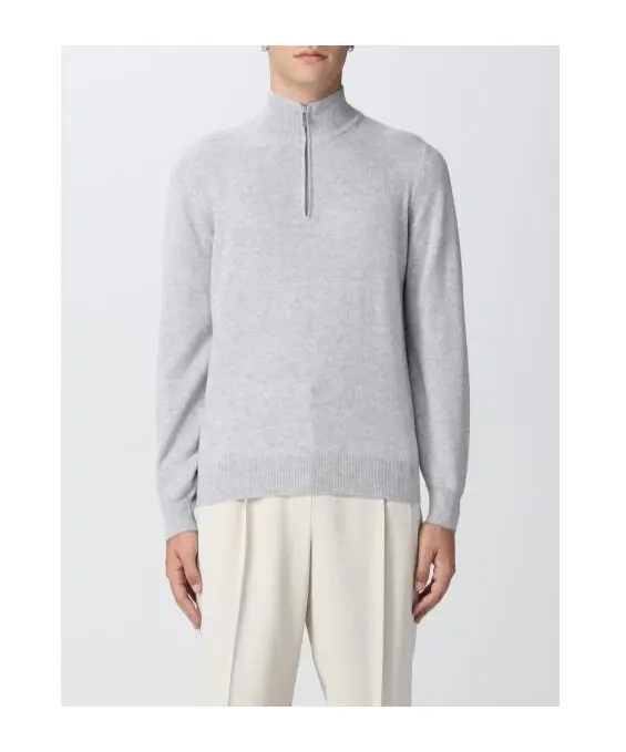 Brunello Cucinelli Funnel-neck Knitted Polo Shirt - Gray