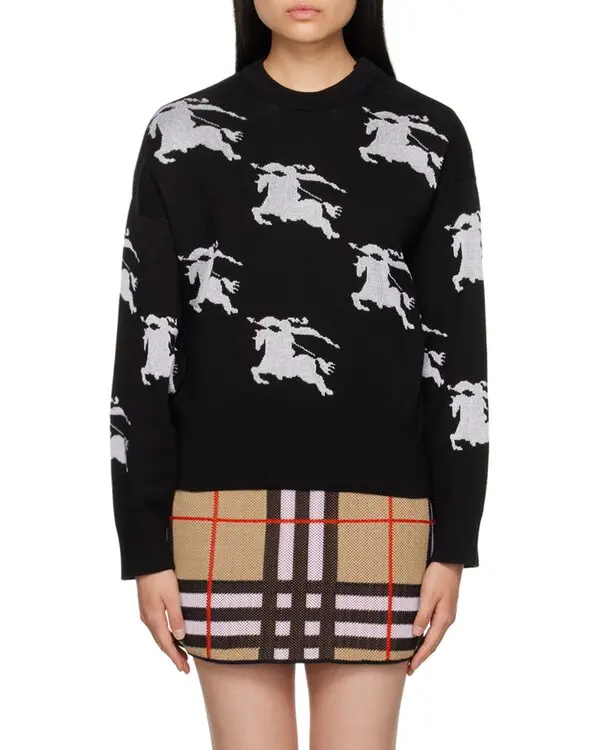 Burberry Ekd Jacquard Long Sleeve Pullover