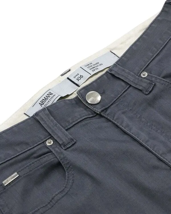 Emporio Armani Straight Barrel Logo Jeans - Gray