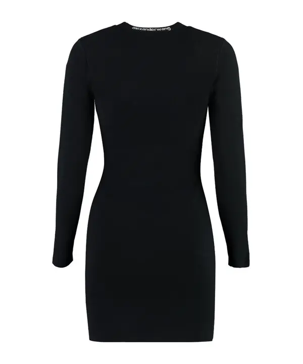 Alexander Wang Logo Jacquard Scoop Neck Mini Dress