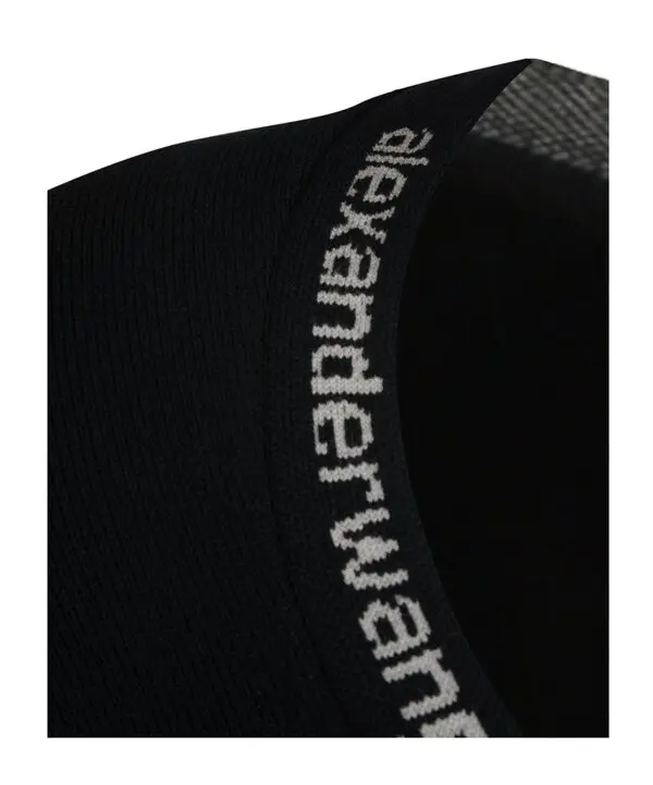 Alexander Wang Logo Jacquard Scoop Neck Mini Dress