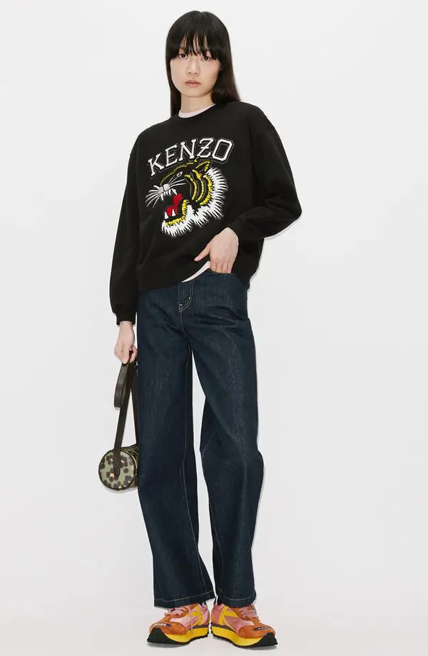 Kenzo Varsity Jungle Embroidered Crewneck Sweatshirt