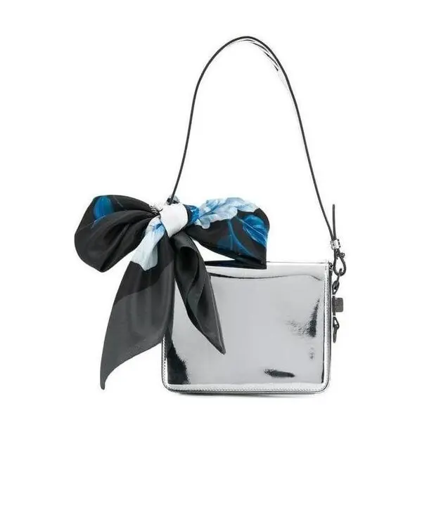 Off-White Mirror Cross-body Bag With Printed Lining And Zip Pocket - Multicolor