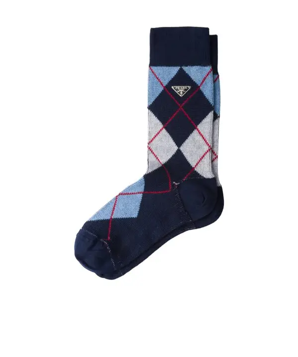 Prada Argyle Jacquard Socks - Navy