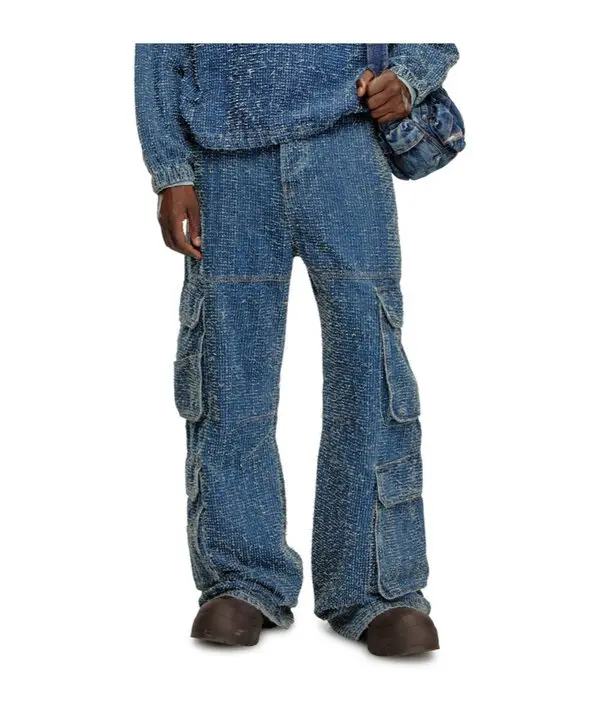 DIESEL® 1996 D-sire Straight-leg Cargo Jeans - Medium Blue