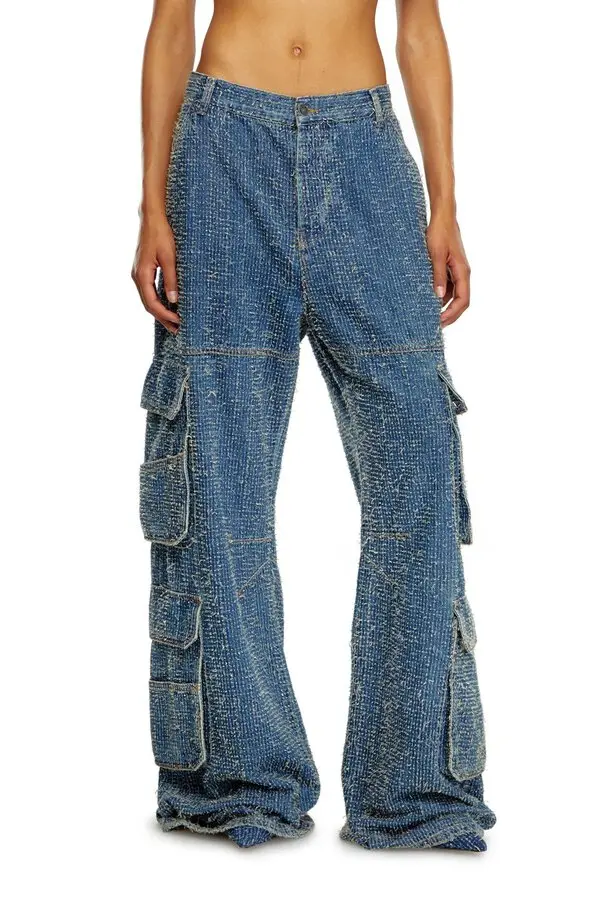 DIESEL® 1996 D-sire Straight-leg Cargo Jeans - Medium Blue