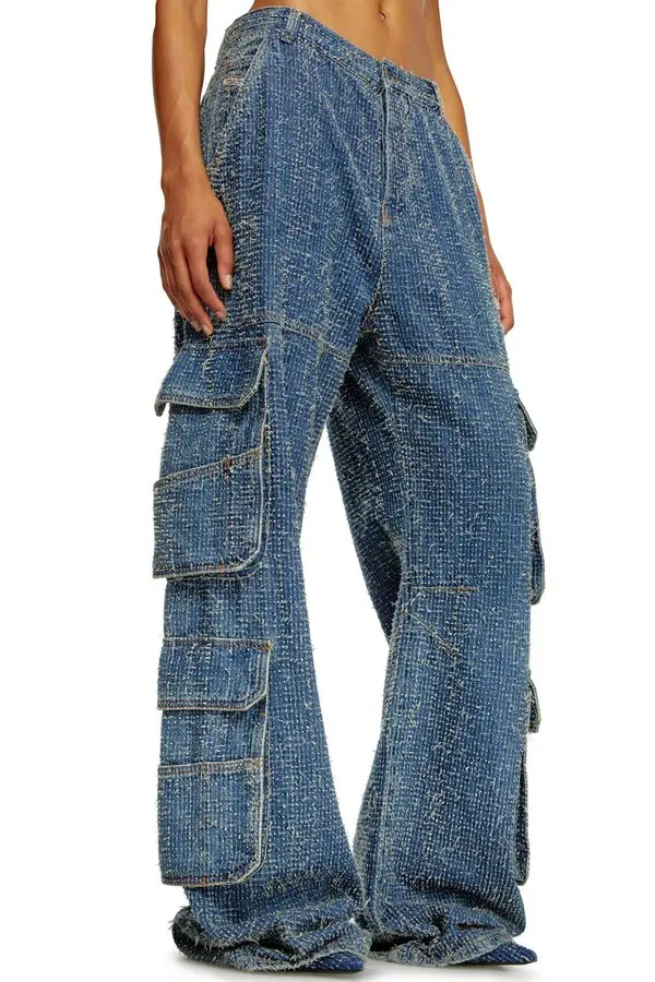 DIESEL® 1996 D-sire Straight-leg Cargo Jeans - Medium Blue