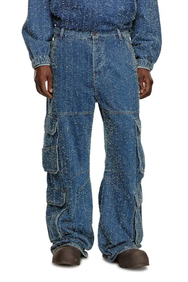 DIESEL® 1996 D-sire Straight-leg Cargo Jeans - Medium Blue