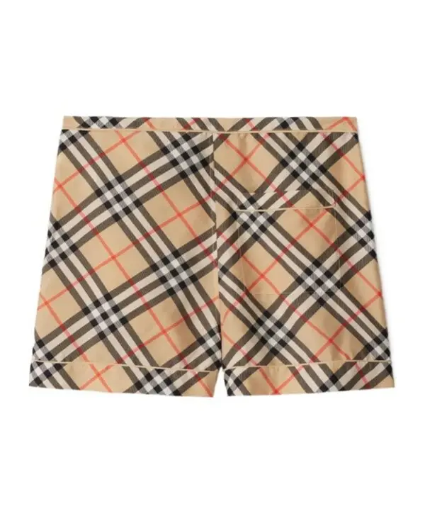Burberry Check Printed Drawstring Shorts - Sand-colored