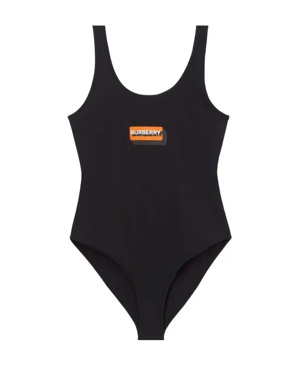 Burberry Logo Print Swimsuit - Black