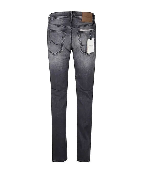 Jacob Cohen Button Fly Jeans With Belt Loops And Five Pockets - Black