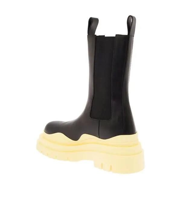 Bottega Veneta Tire Leather Flatform Chelsea Boots