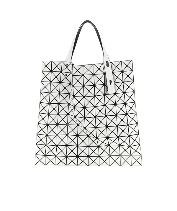 Issey Miyake Geometric Patterned Top Handle Bag - White