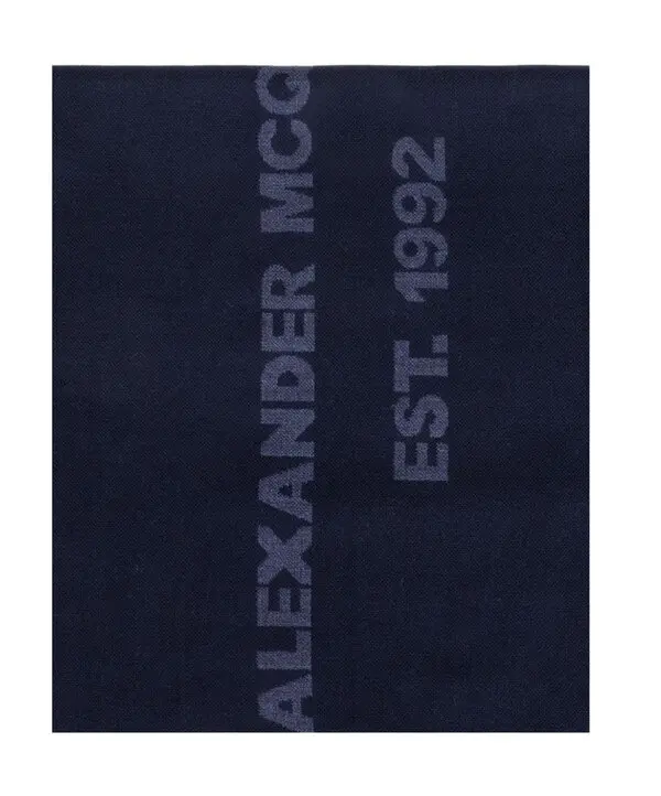 Alexander McQueen Oversized Graffiti Printed Frayed-edge Scarf