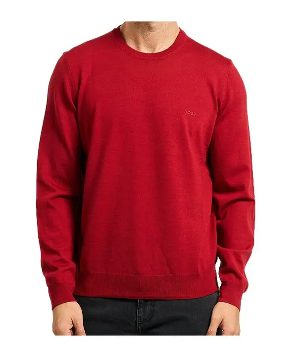 Hugo Boss Crew Neck Long Sleeve Sweater - Red