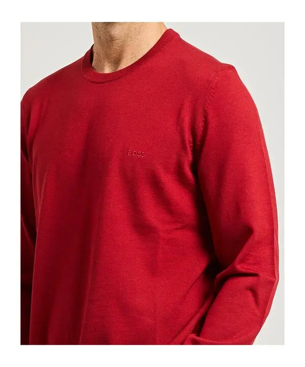 Hugo Boss Crew Neck Long Sleeve Sweater - Red