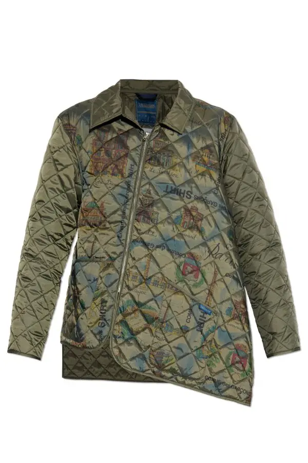 Comme Des Garçons X Laveham Quilted Graphic Zip Jacket - Green