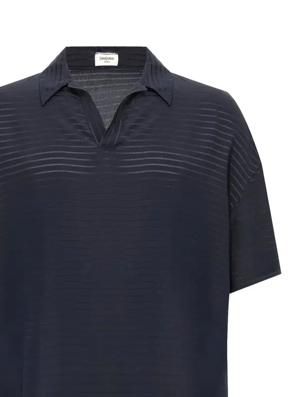 Saint Laurent Striped Short-sleeved Polo Shirt
